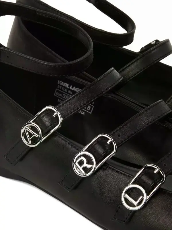 Karl Lagerfeld Konnie Four-strap Buckle Flats