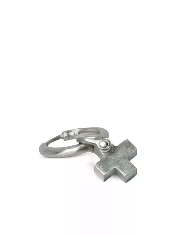 PARTS OF FOUR Cross Charm Earring - Silver