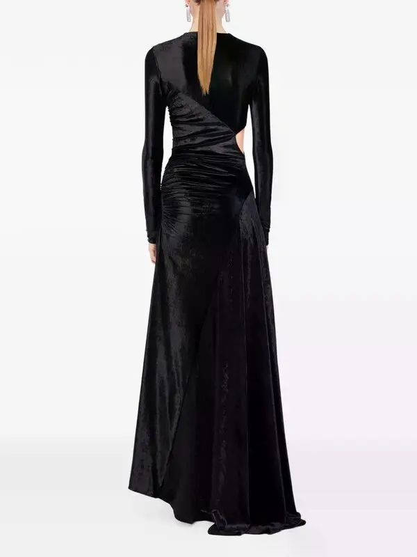 Rabanne Draped Velvet Maxi Dress