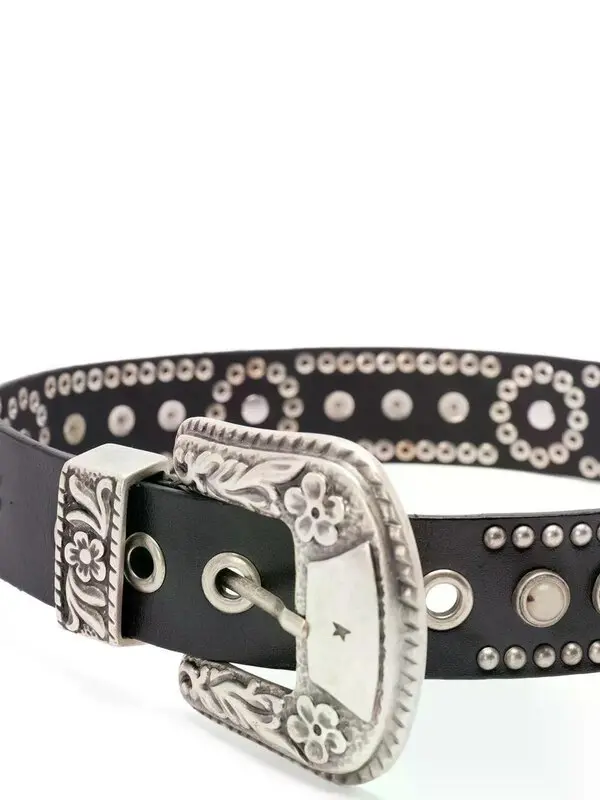 GOLDEN GOOSE Studded Belt - Black