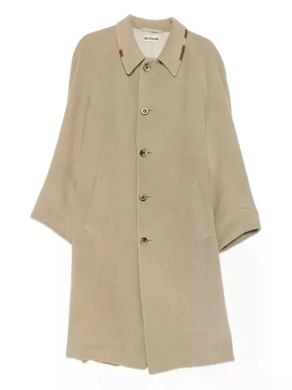 A.N.G.E.L.O. VINTAGE CULT Single-breasted Buttoned Coat With Sashiko Embroidery