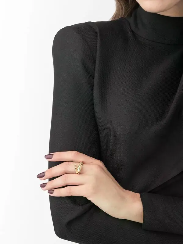 SHAUN LEANE Serpent Trace Wrap Ring In Vermeil
