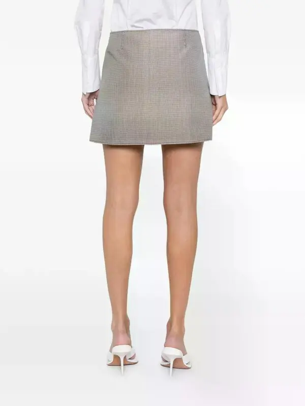COURREGES Plaid Button Skirt - Neutrals