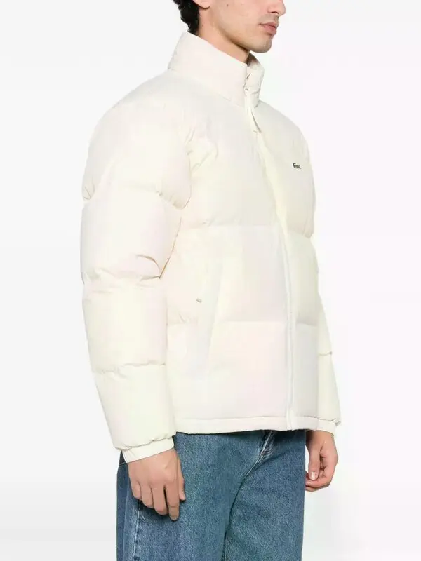 Lacoste Zip Puffer Coat - Neutrals