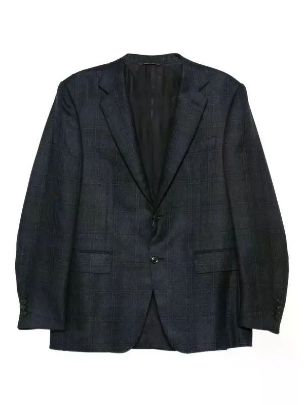 Canali Checked Two-button Blazer - Blue