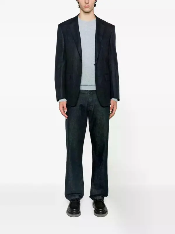 Canali Checked Two-button Blazer - Blue