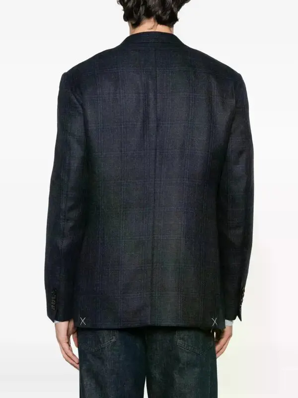 Canali Checked Two-button Blazer - Blue