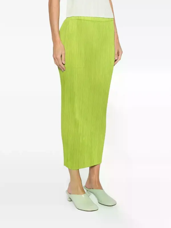 Issey Miyake Pleated Mid Skirt - Green