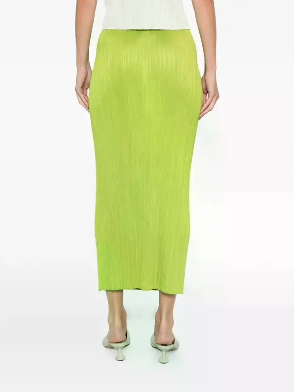 Issey Miyake Pleated Mid Skirt - Green