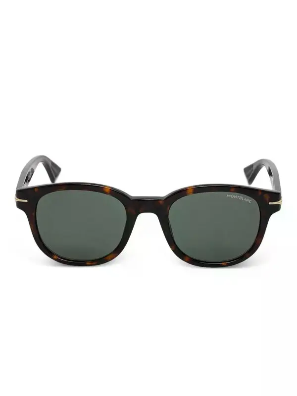 MONT BLANC EYEWEAR Geometric-frame Sunglasses - Brown