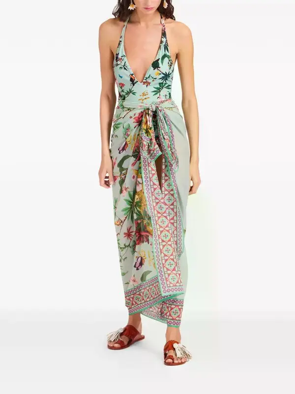 La DoubleJ Floral-print Border Pareo