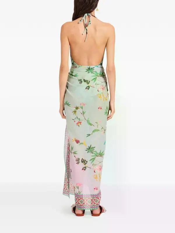 La DoubleJ Floral-print Border Pareo