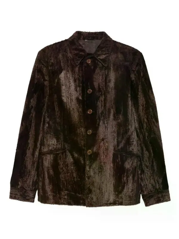 ROMEO GIGLI 1990s Faux-fur Single-breasted Jacket