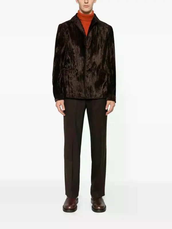 ROMEO GIGLI 1990s Faux-fur Single-breasted Jacket