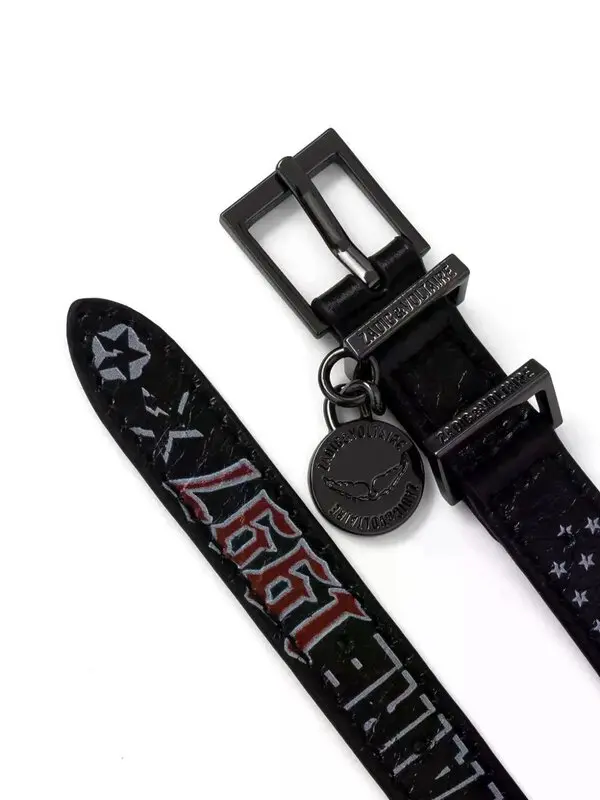 Zadig&Voltaire Patent Leather Double Wrap Bracelet With Medallion Charm