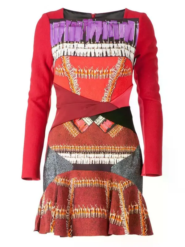 PETER PILOTTO Abstract Print Twisted Front Dress