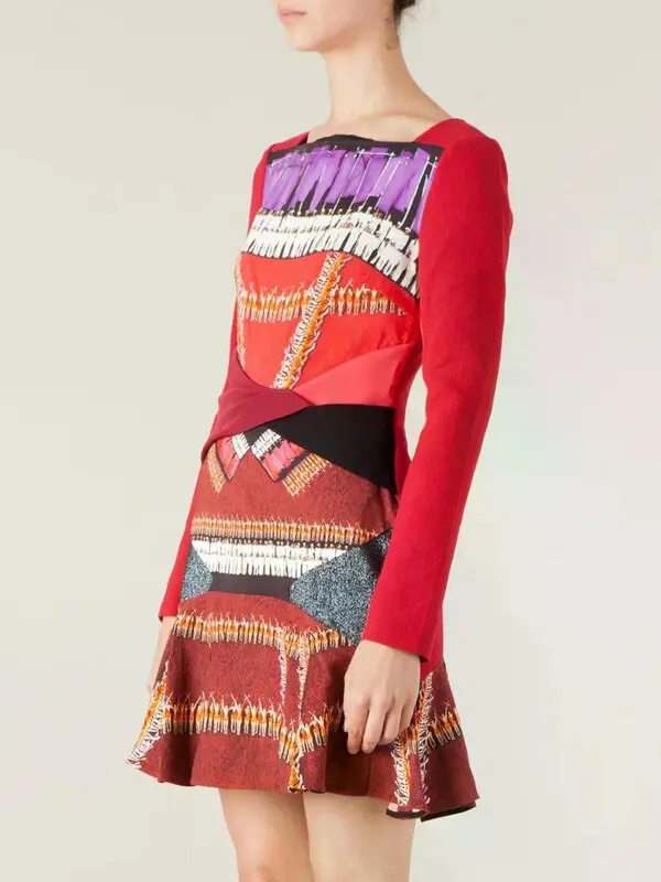 PETER PILOTTO Abstract Print Twisted Front Dress