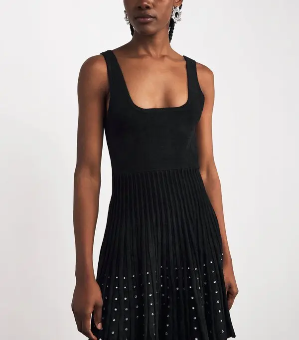 Sandro Embellished Knit Mini Dress