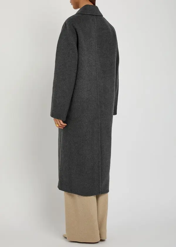 Vince Single-breasted Wool-blend Coat - Dark Grey