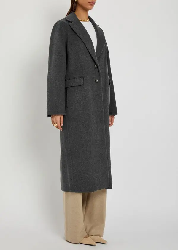 Vince Single-breasted Wool-blend Coat - Dark Grey