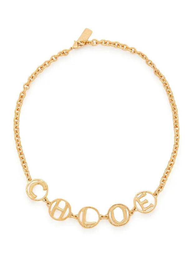 Chloé Script Necklace - Gold