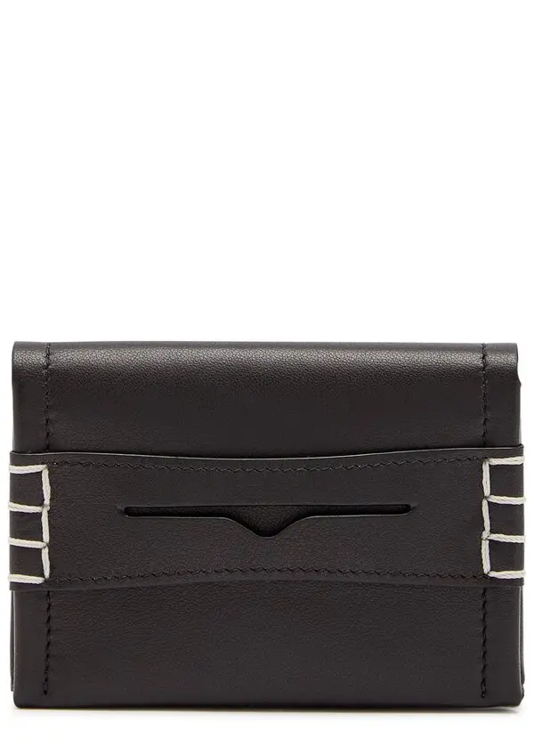 JW Anderson Loafer Leather Card Holder - Black