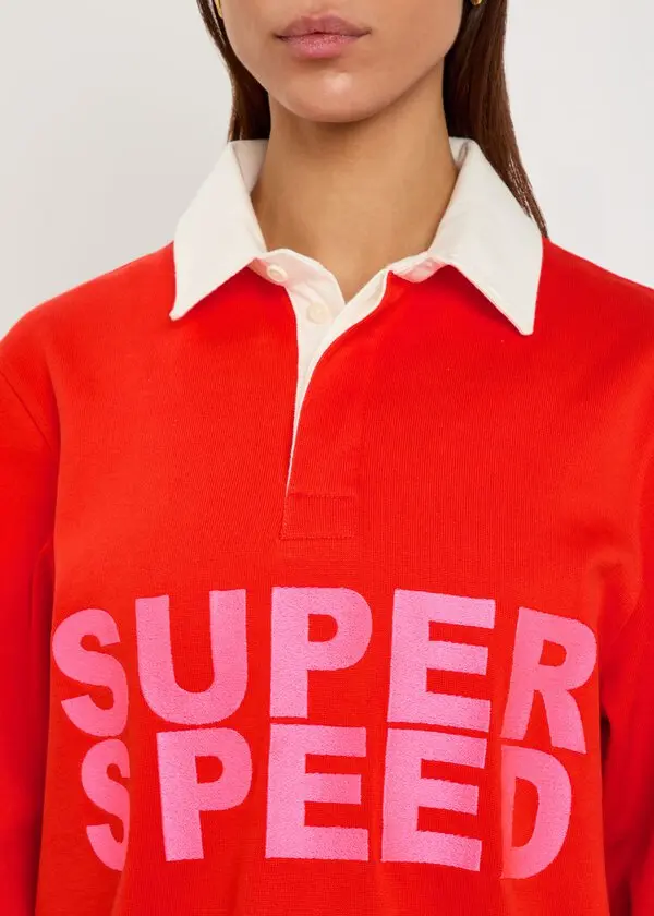 JW Anderson Super Speed Cotton Polo Shirt - Red