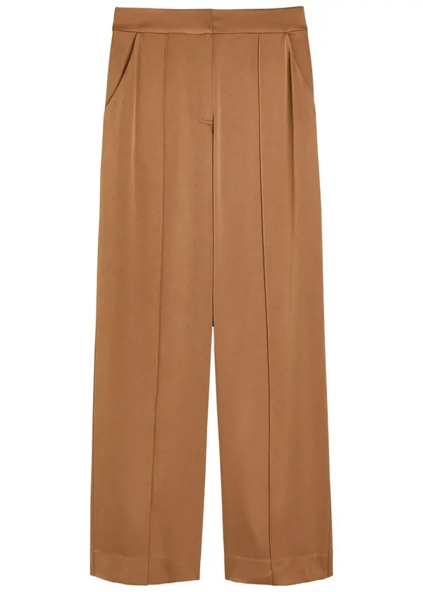 Simkhai Kyra Pintuck Wide-leg Trousers - Brown