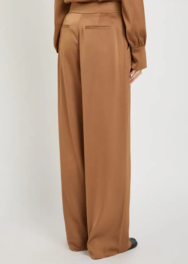 Simkhai Kyra Pintuck Wide-leg Trousers - Brown