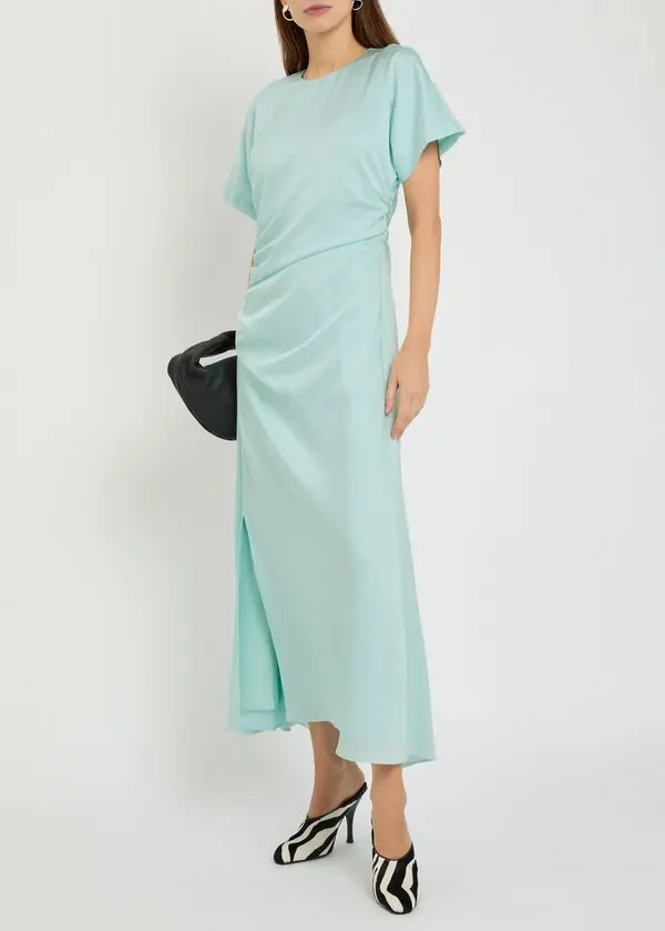 Simkhai Marabella Draped Satin Maxi Dress