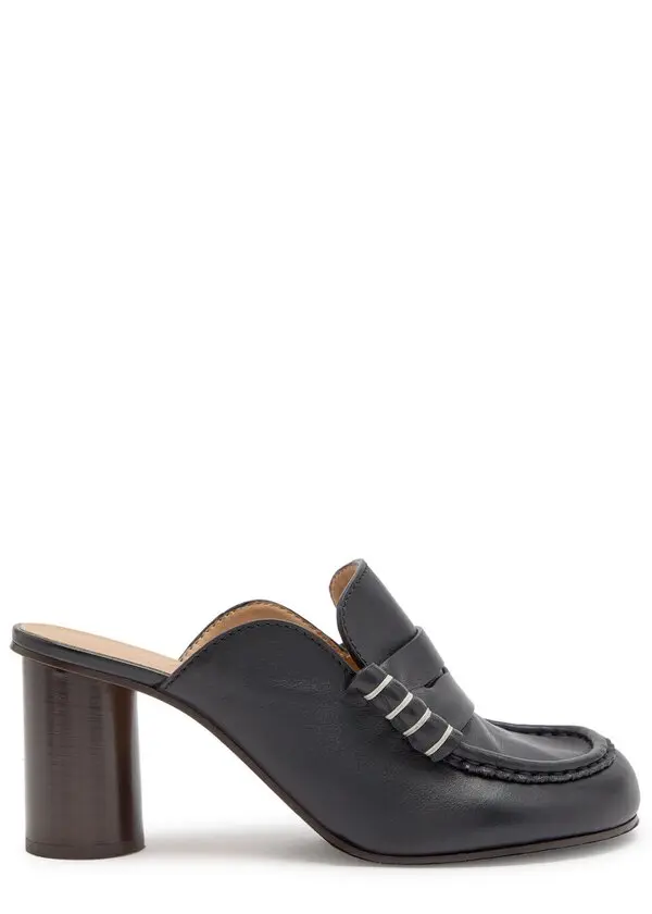 JW Anderson 70 Leather Loafer Mules - Black