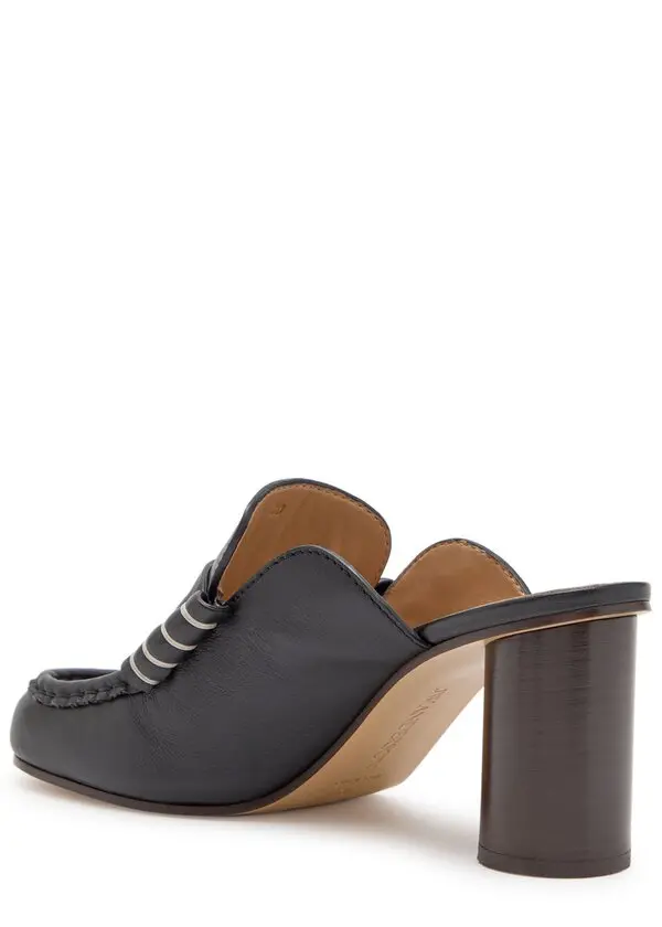 JW Anderson 70 Leather Loafer Mules - Black