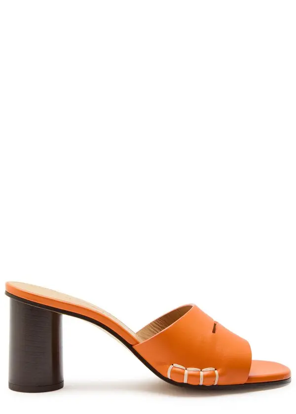 JW Anderson 70 Leather Loafer Mules - Orange