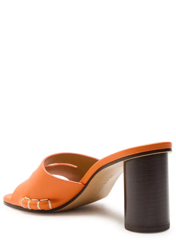 JW Anderson 70 Leather Loafer Mules - Orange