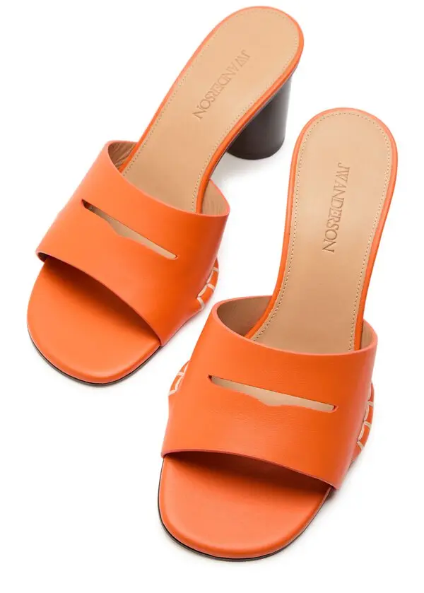 JW Anderson 70 Leather Loafer Mules - Orange
