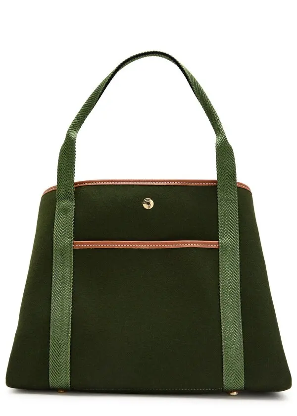 Rue De Verneuil Traversée M Pockets Whip Wool Tote Bag - Olive