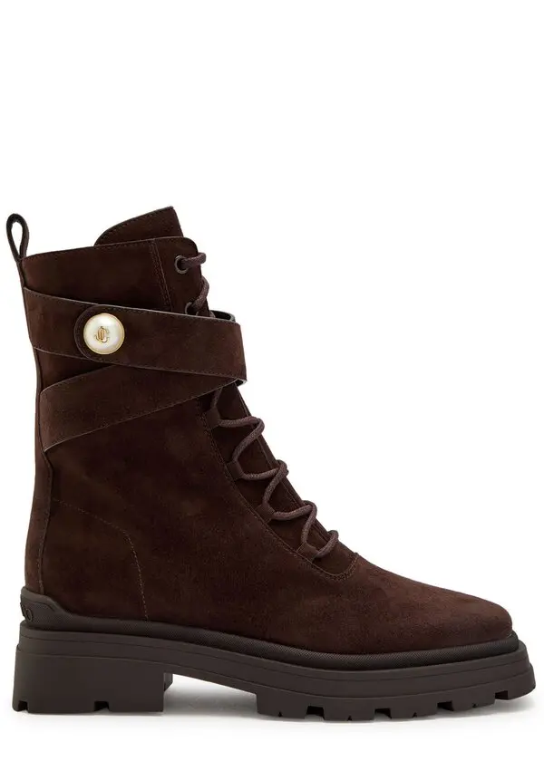 JIMMY CHOO Noemi Suede Ankle Boots - Brown