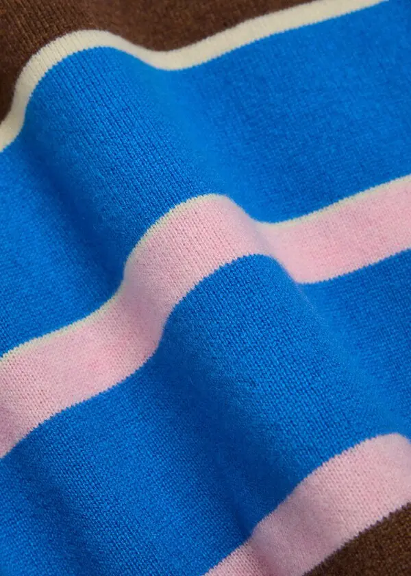 Guest In Residence Cropped Stripe Rugby Cashmere Polo Shirt
