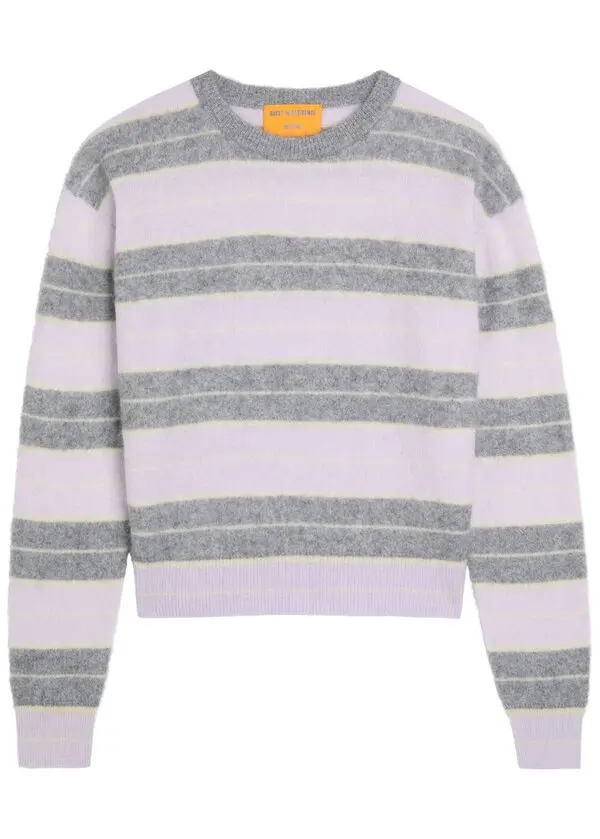 Guest In Residence Grizzly Striped Cashmere Jumper - Purple