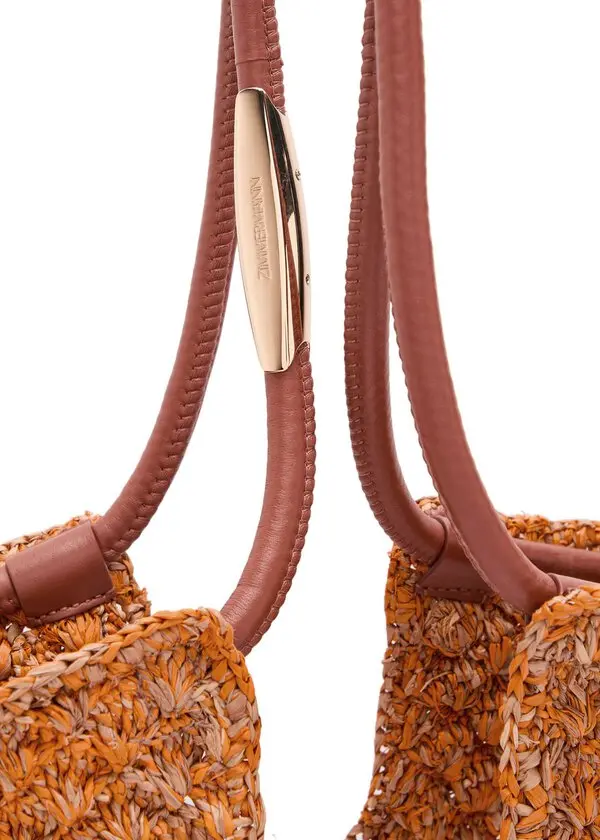 Zimmermann Golden Time Medium Fringed Raffia Tote Bag - Multicoloured 1
