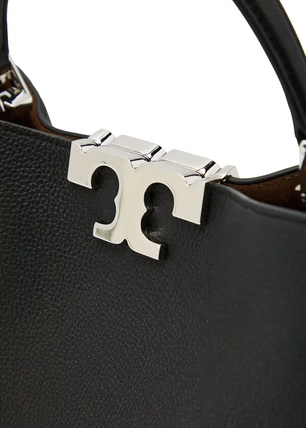 Tory Burch Eleanor T-logo Grained Leather Top Handle Bag - Black
