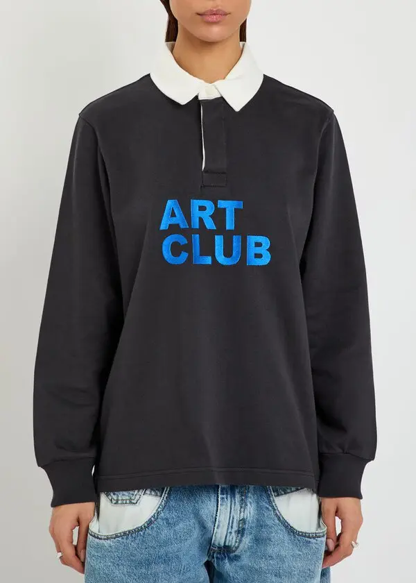 JW Anderson Art Club Rugby Cotton Polo Shirt - Black
