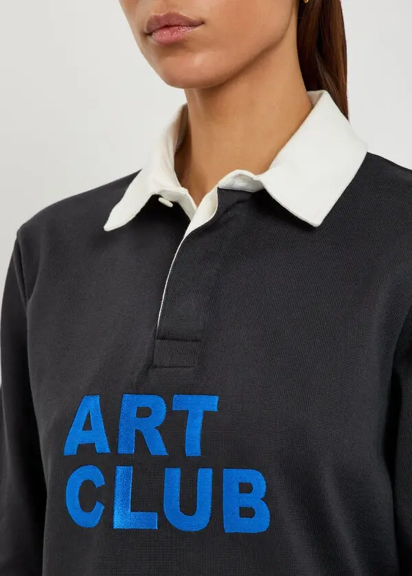 JW Anderson Art Club Rugby Cotton Polo Shirt - Black