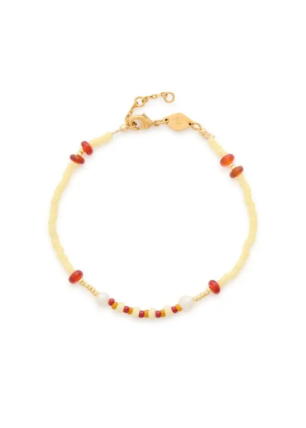 Anni Lu 18kt Gold-plated Beaded Bracelet With Freshwater Pearls And Gemstones - Multicoloured