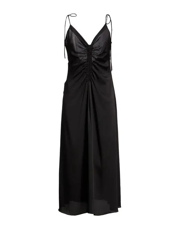 Sandro Gathered Slip Midi Dress
