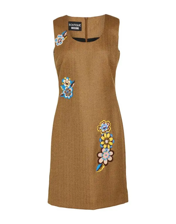 Moschino Virgin Wool Mini Dress With Appliqu