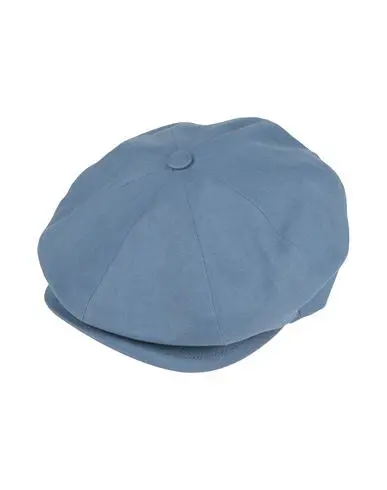Borsalino Linen Flat Cap - Blue