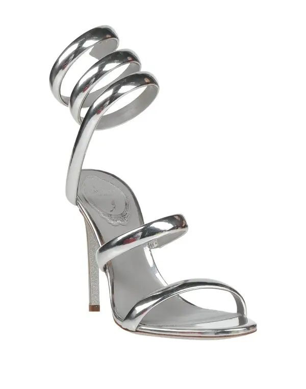 Rene Caovilla Metallic Calfskin Stiletto Sandals