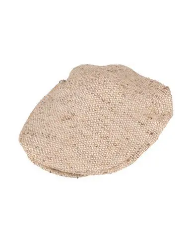 Borsalino Herringbone Tweed Flat Cap - Beige