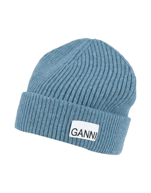GANNI Knitted Beanie - Azure